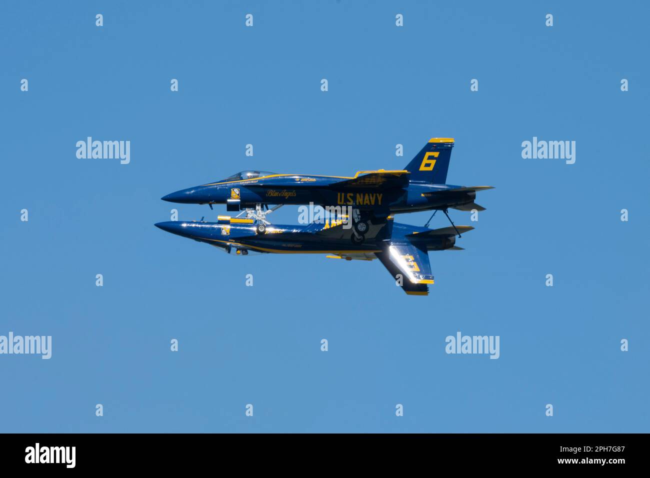 The U.S. Navy Blue Angels perform a Fortus maneauver during the ...