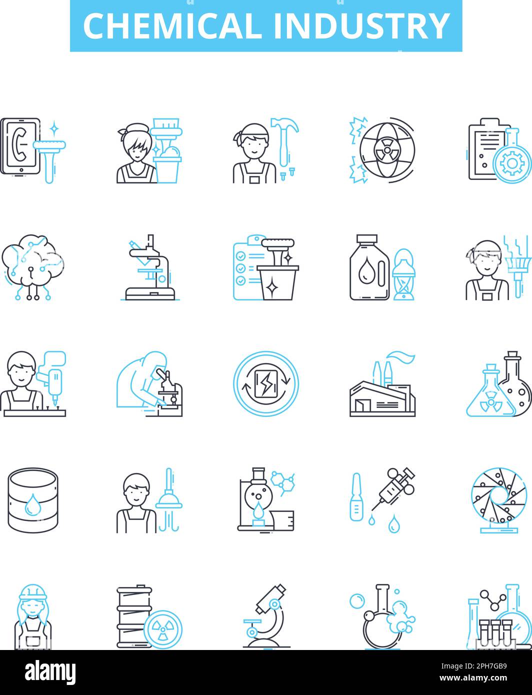 Chemical industry vector line icons set. Chemicals, Industry ... Chemical industry vector line icons set. Chemicals, Industry ...