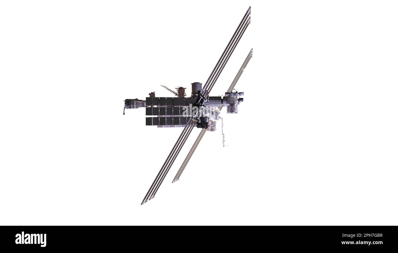 International Space Station Isolated. 3D rendering. Elements of this ...