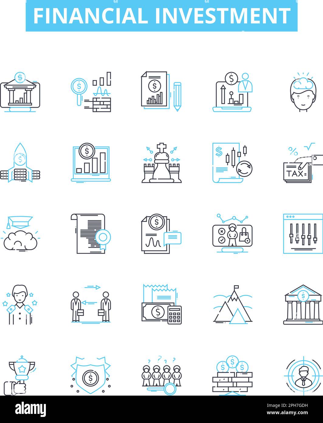 Financial investment vector line icons set. Investment, Finance ... Financial investment vector line icons set. Investment, Finance ...