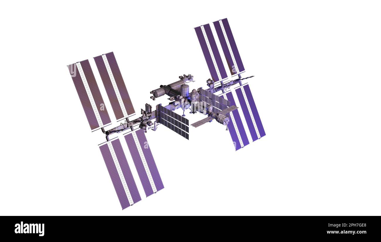 International Space Station Isolated 3d Rendering Elements Of This Image Furnished By Nasa
