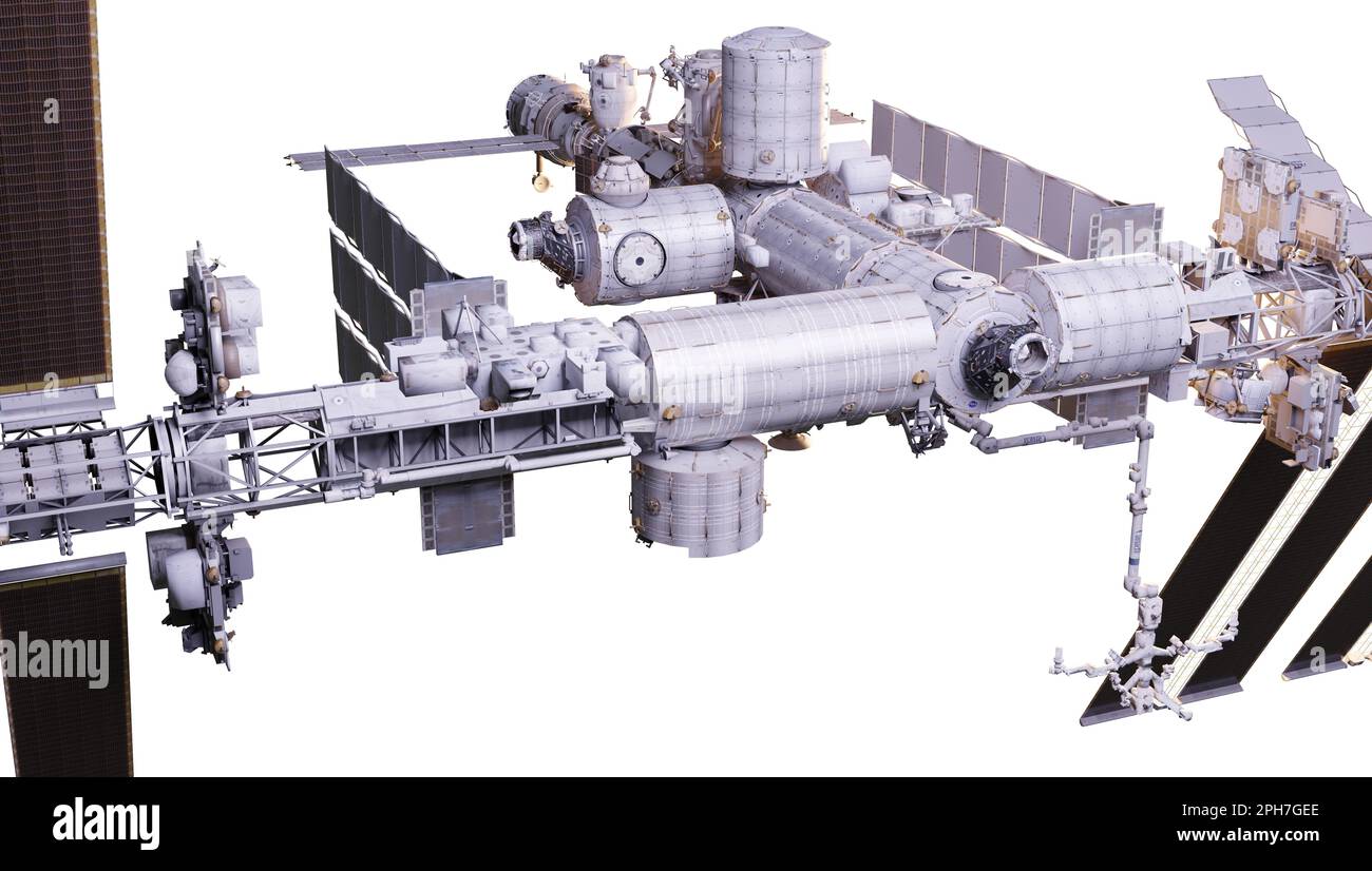 International Space Station. 3D rendering. Elements of this image ...