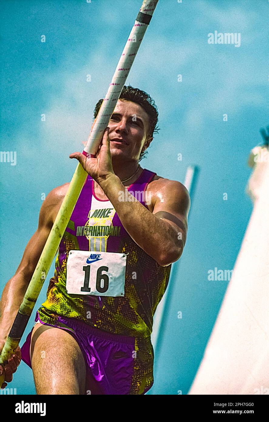 Sergey Bubka (URS) during a photo shoot for Nike International Athletics in the Olympic Stadium ...