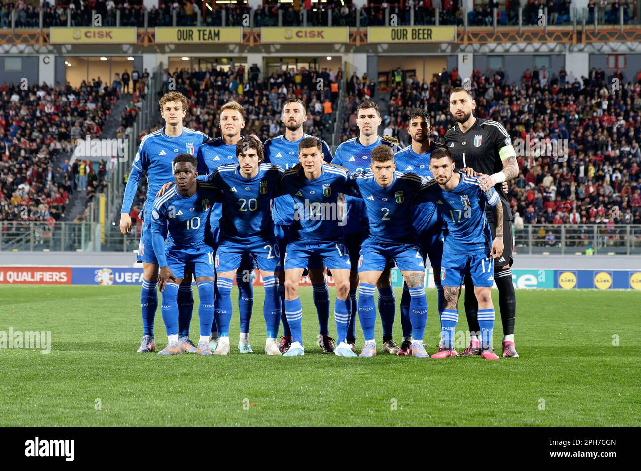 Italy team line up during European Qualifiers - Malta vs Italy, UEFA ...