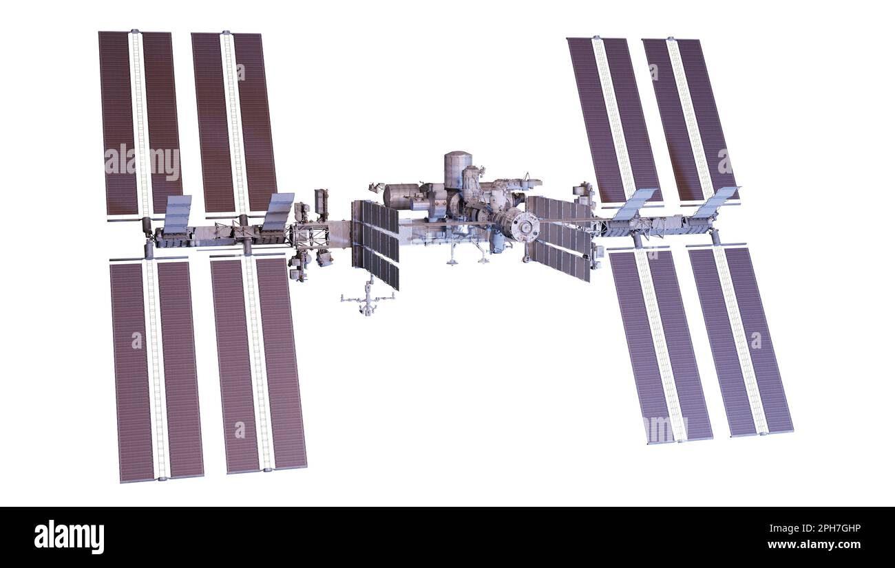 International Space Station Isolated. 3D rendering. Elements of this ...