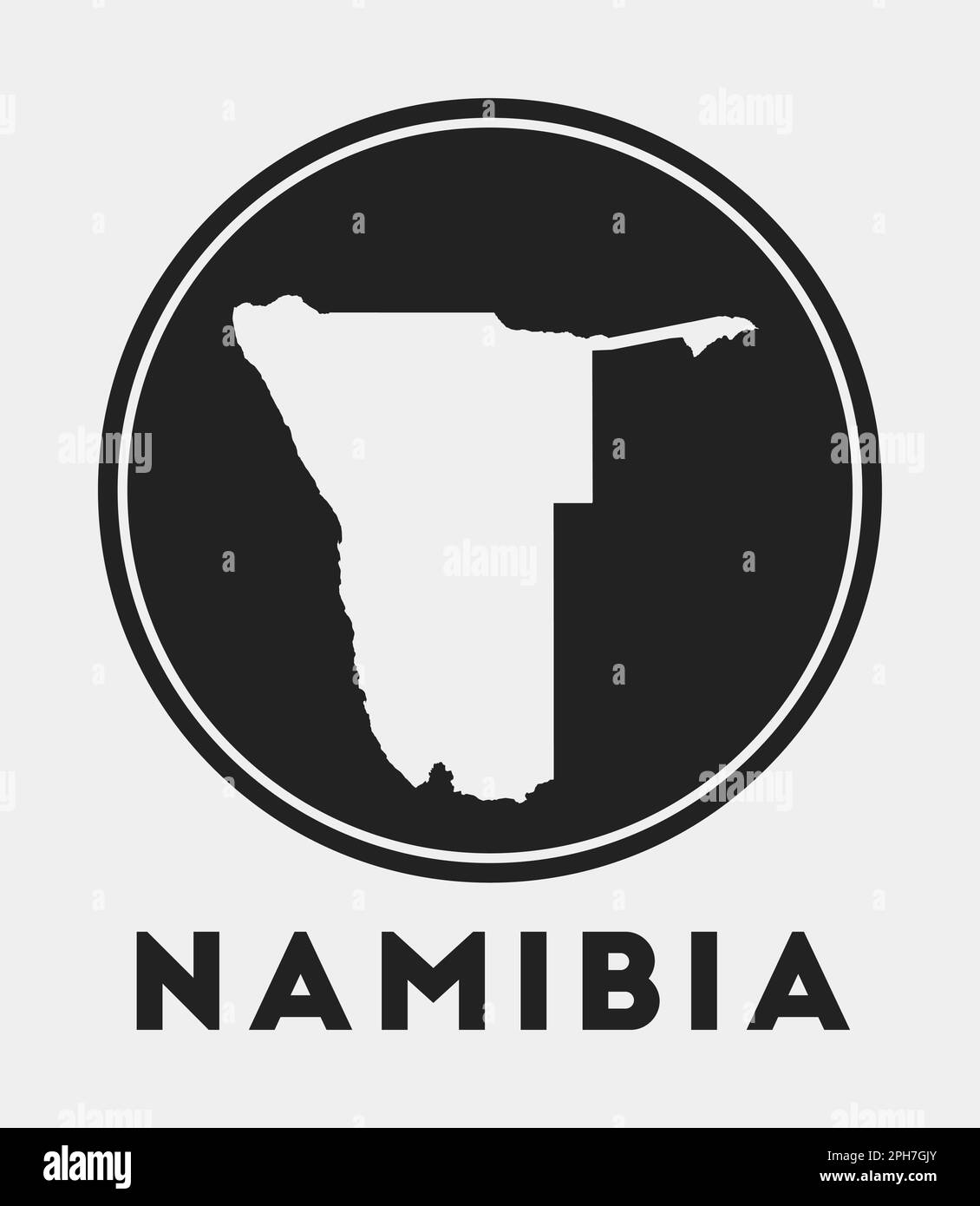 Namibia icon. Round logo with country map and title. Stylish Namibia ...