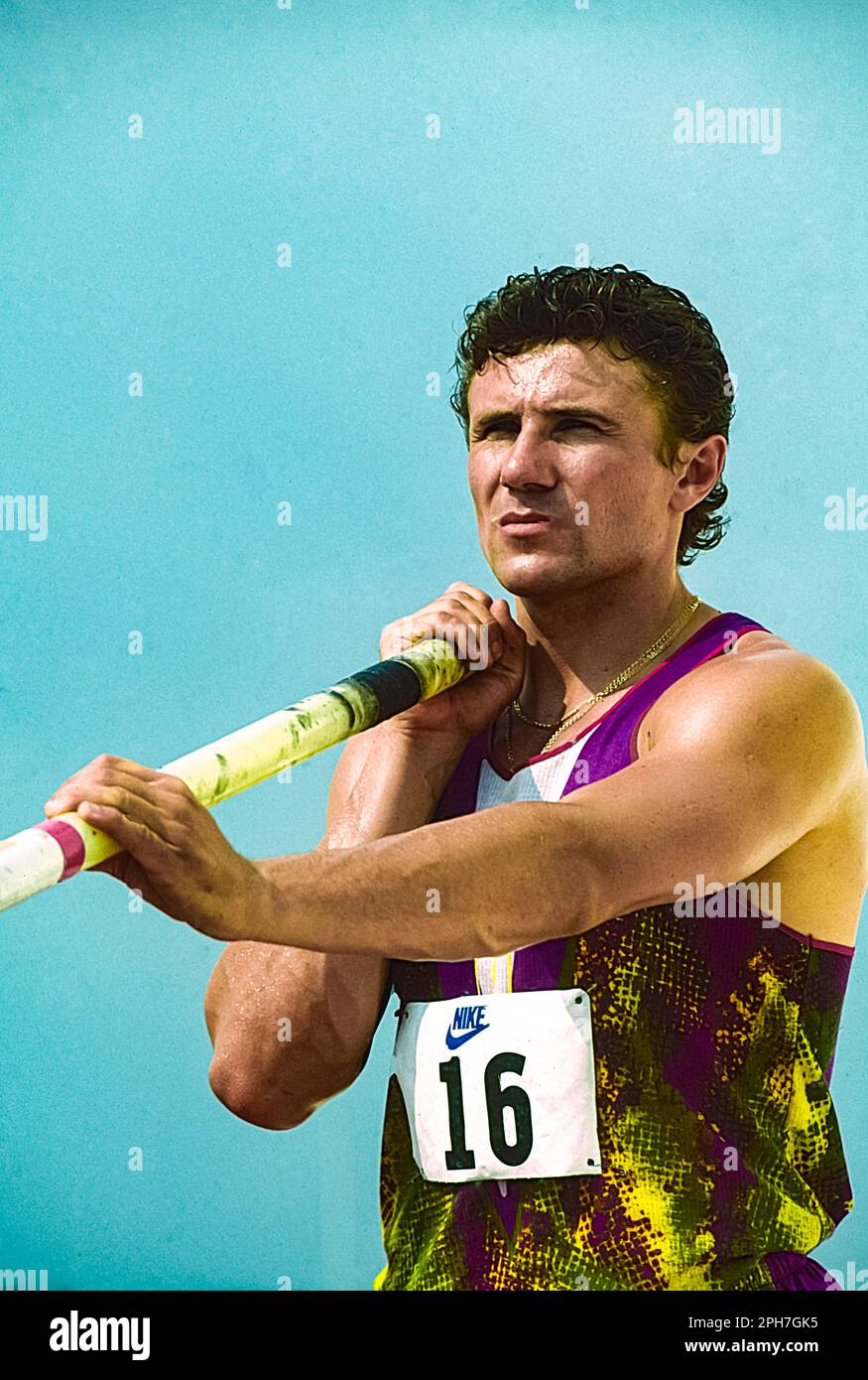 Sergey Bubka (URS) during a photo shoot for Nike International Athletics in the Olympic Stadium ...