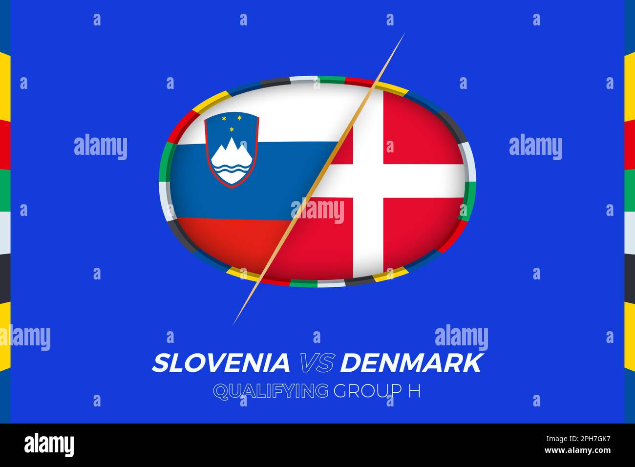 Slovenia vs Denmark icon for European football tournament qualification ...