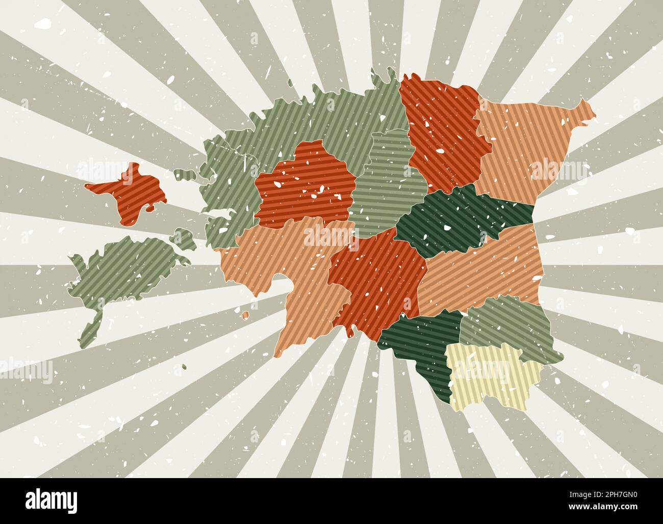 Estonia vintage map. Grunge poster with map of the country in retro ...
