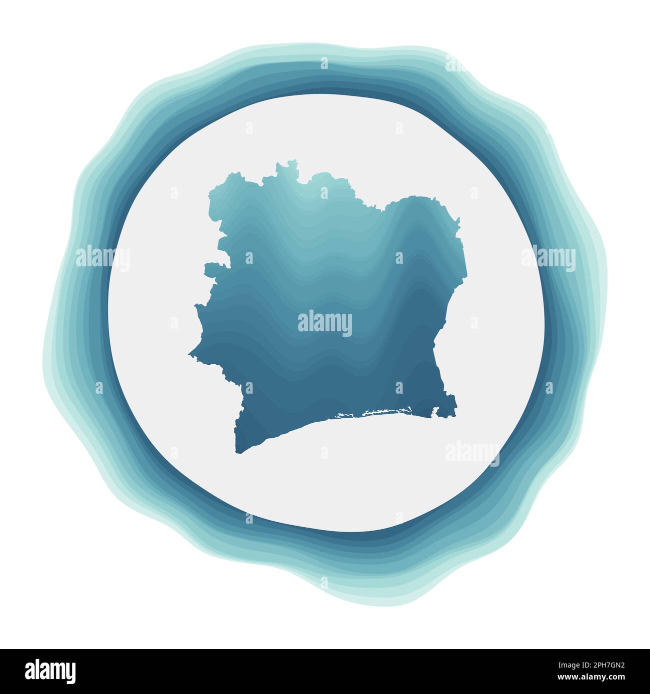 Ivory Coast logo. Badge of the country. Layered circular sign around ...