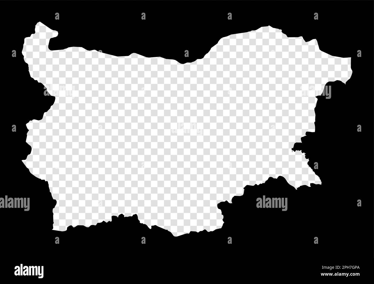 Stencil map of Bulgaria. Simple and minimal transparent map of Bulgaria ...