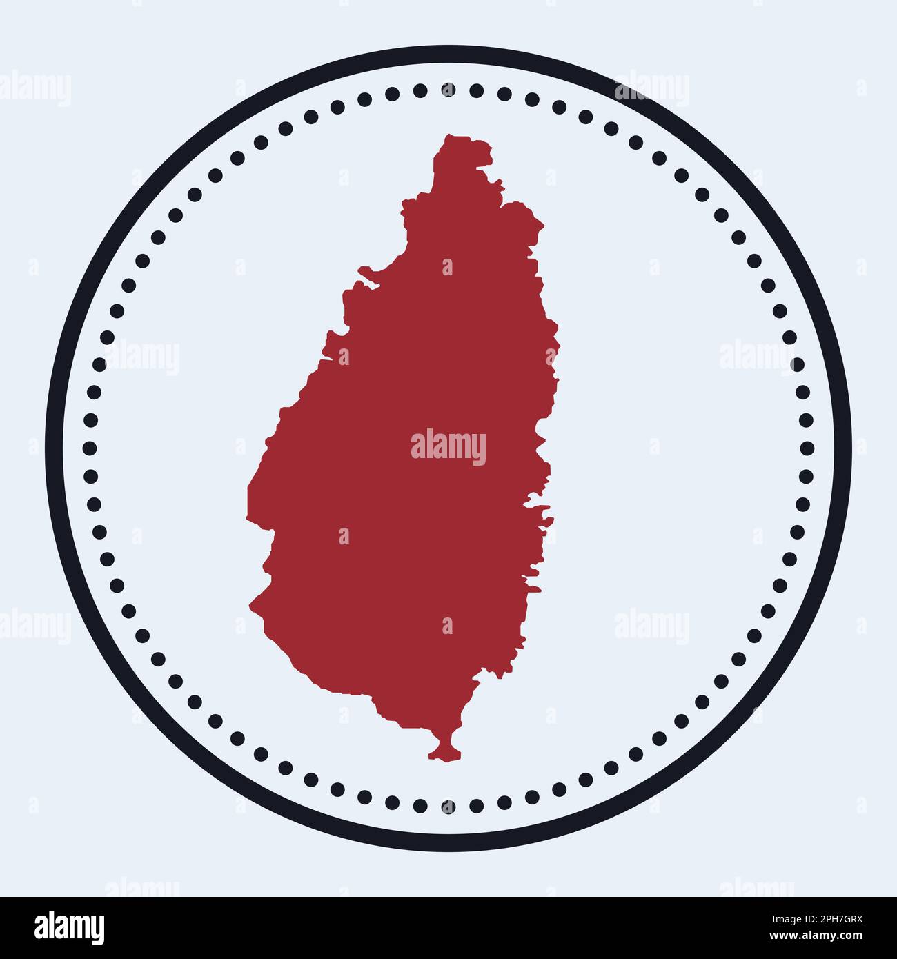 Saint Lucia round stamp. Round logo with island map and title. Stylish ...