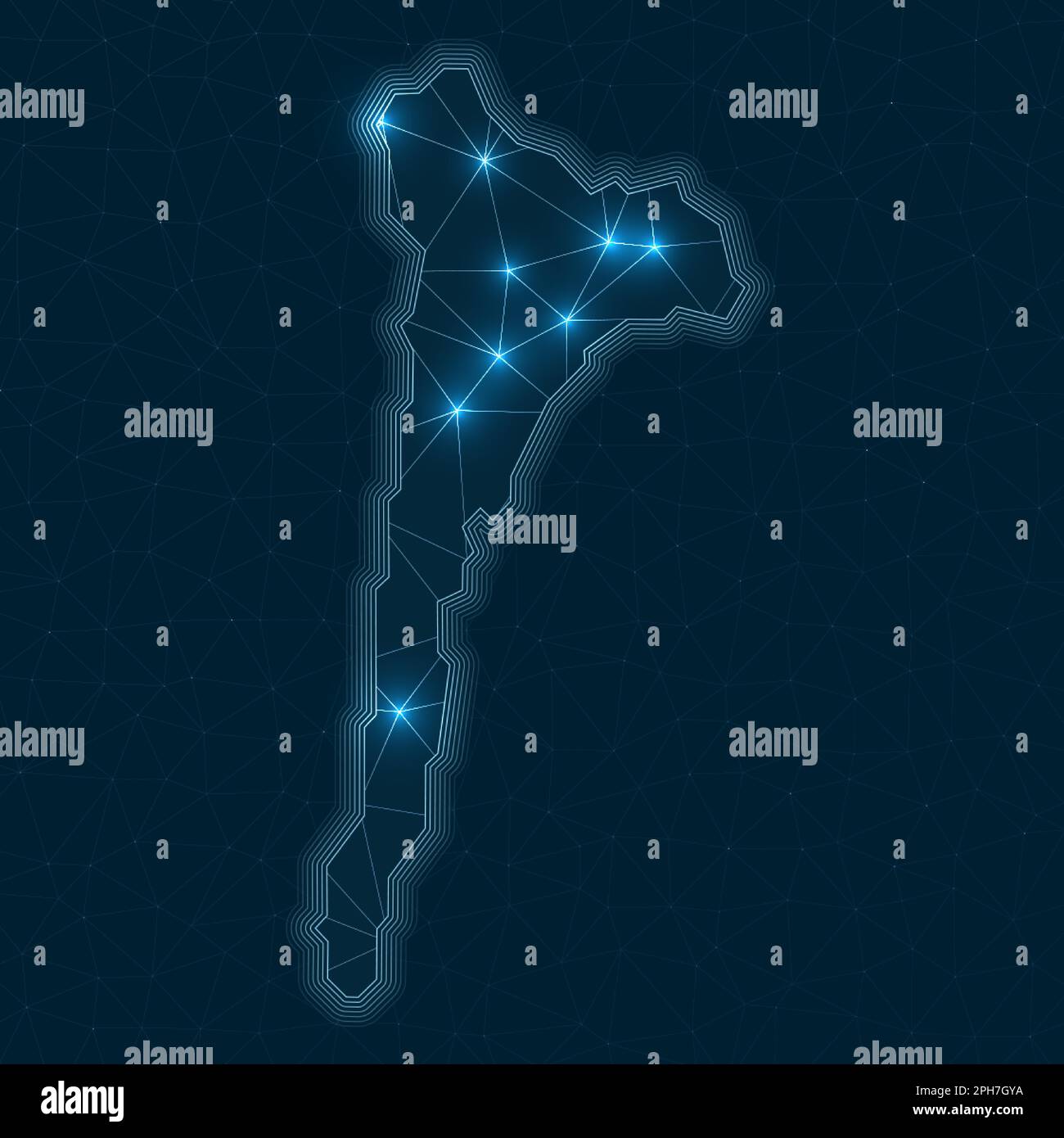 Ko Samet network map. Abstract geometric map of the island. Digital ...