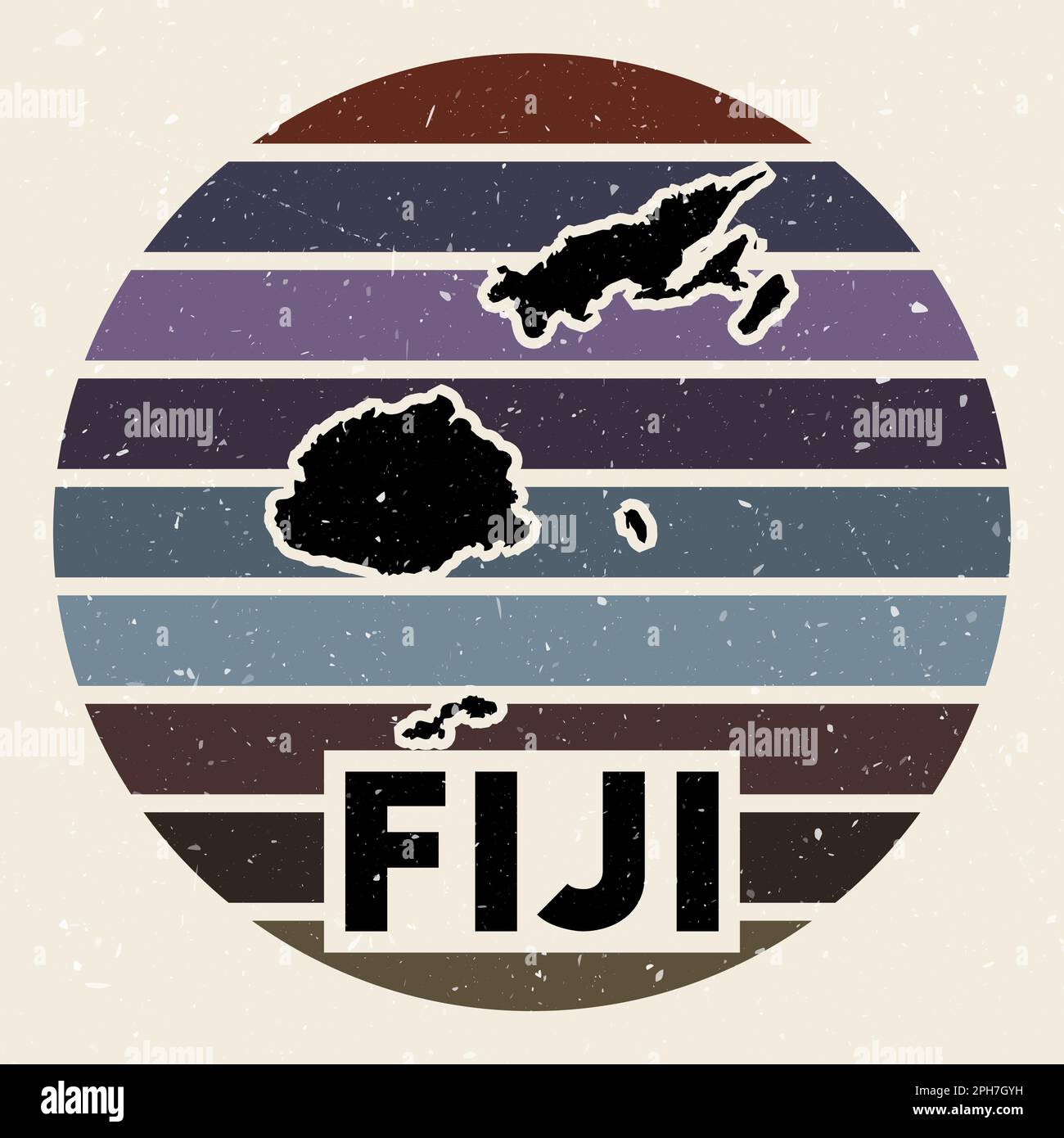 Fiji logo. Sign with the map of the country and colored stripes, vector ...