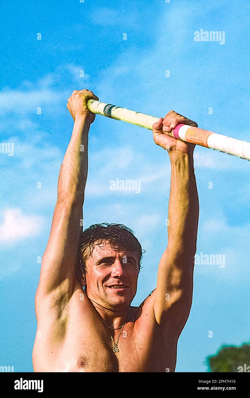 Sergey Bubka (URS) during a photo shoot for Nike International Athletics in the Olympic Stadium ...