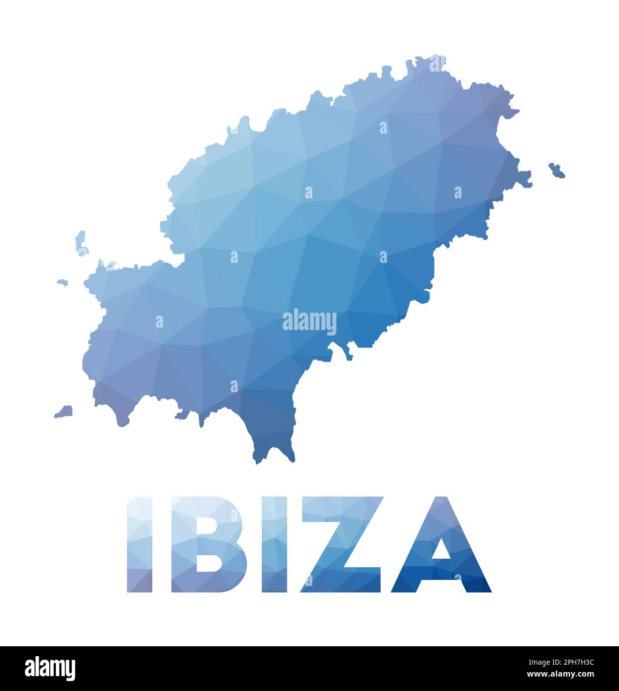 Low poly map of Ibiza. Geometric illustration of the island. Ibiza ...