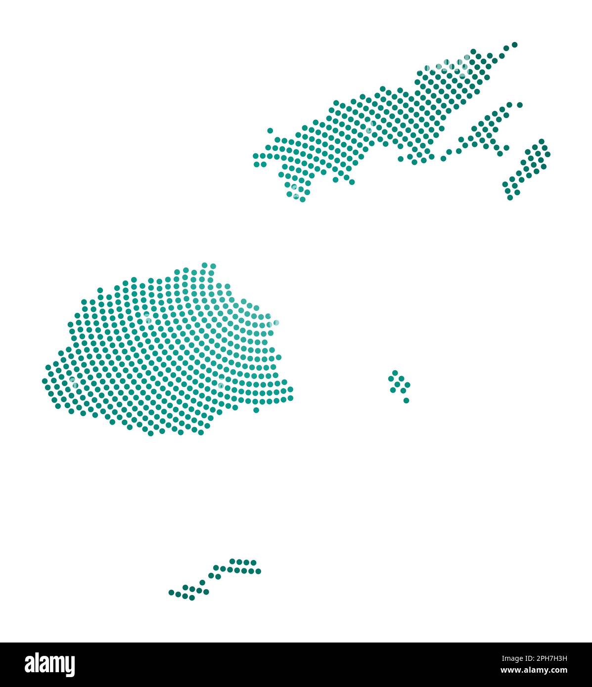 Fiji dotted map. Digital style shape of Fiji. Tech icon of the country ...