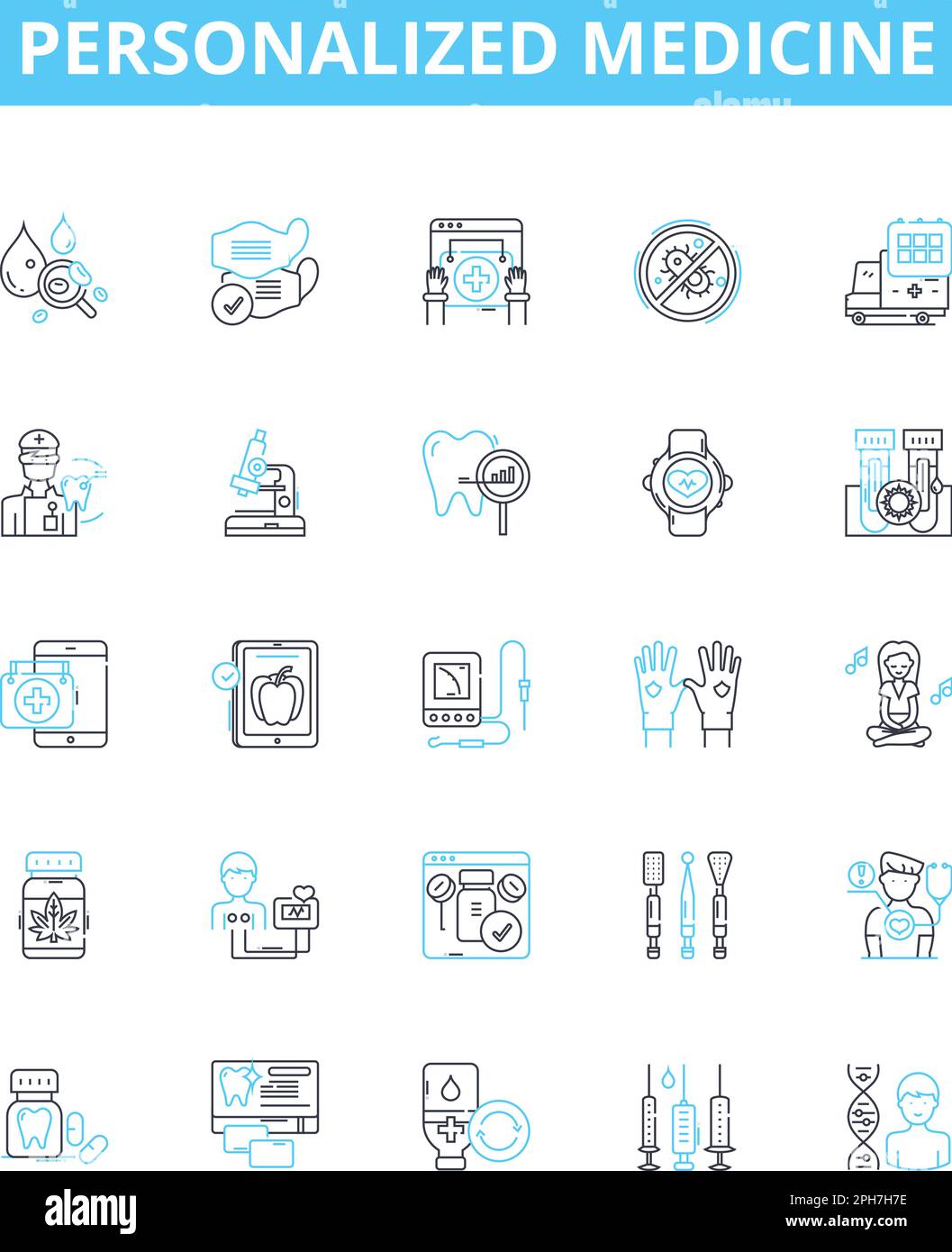Personalized medicine vector line icons set. Personalized, Medicine ...