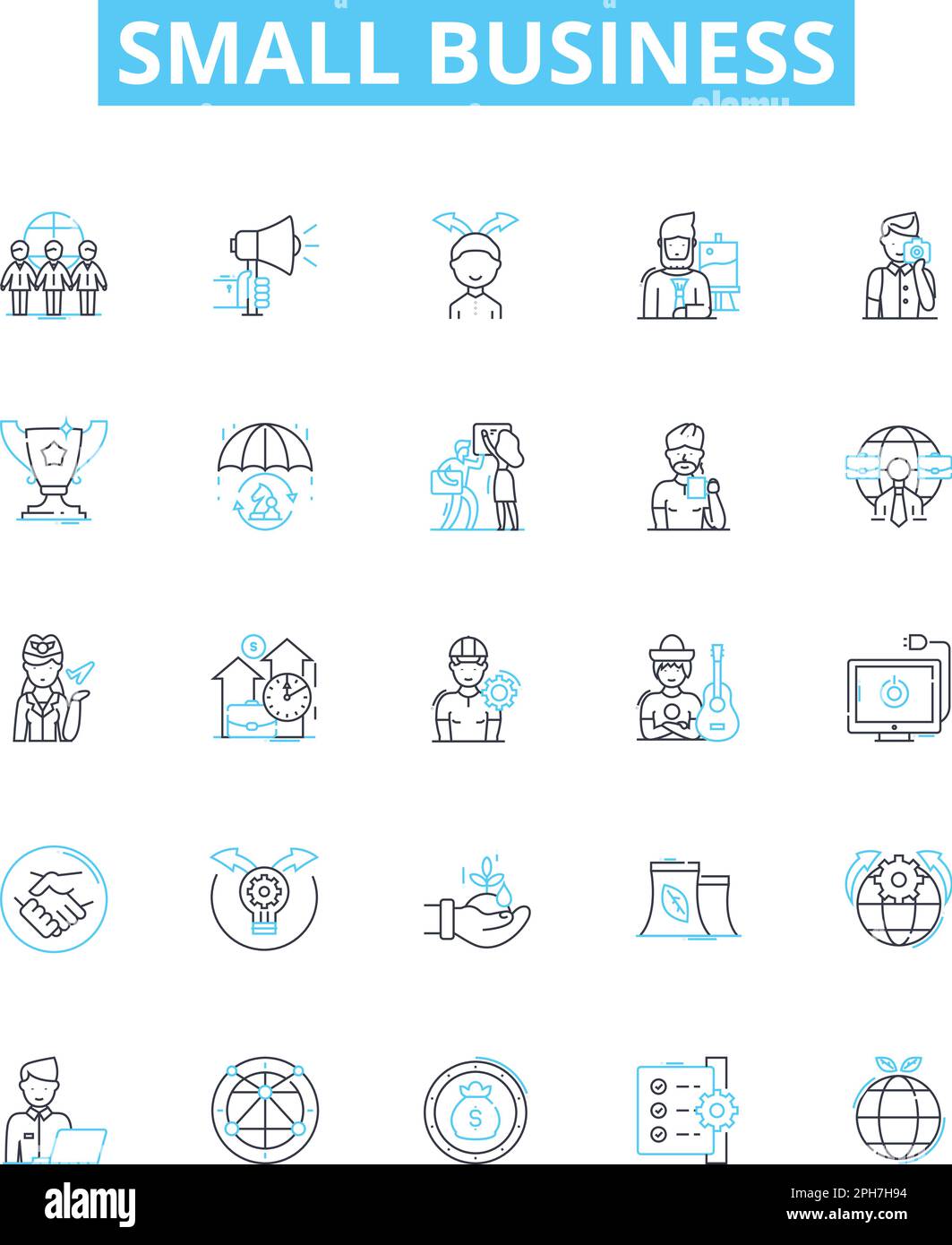Small business vector line icons set. Small, business, entrepreneur ...