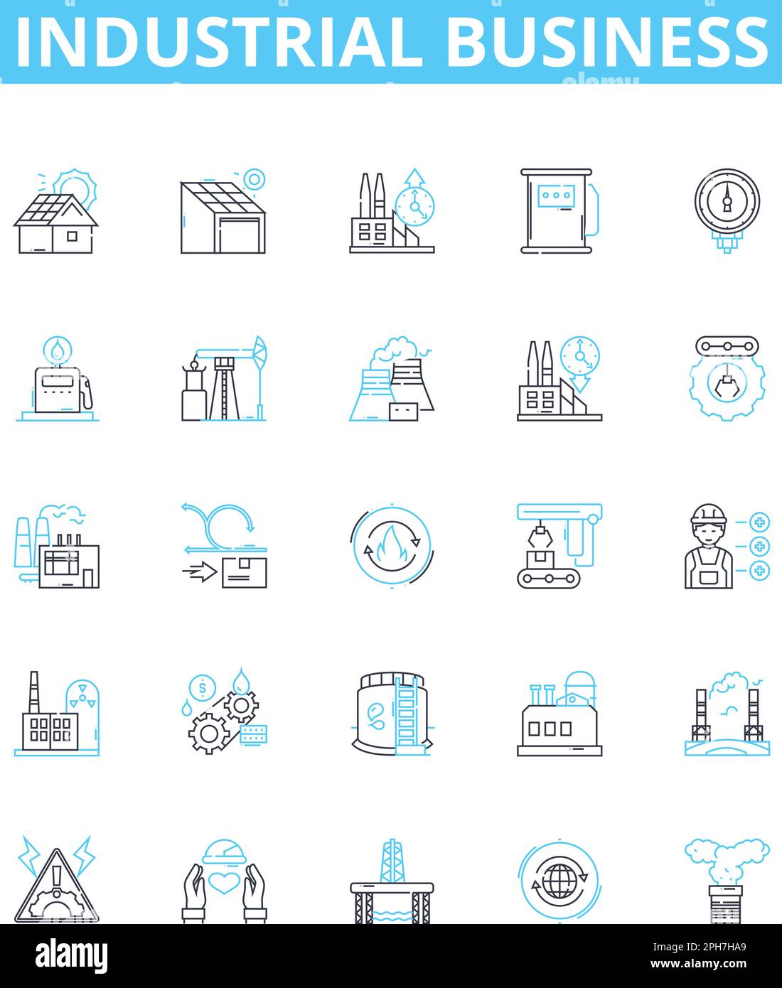 Industrial business vector line icons set. Industry, Business ...