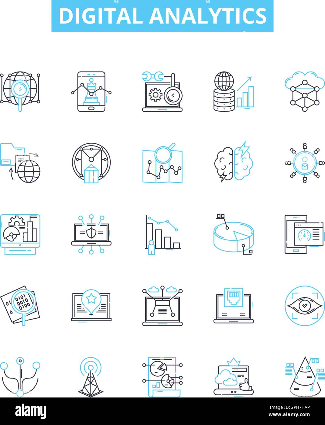 Digital analytics vector line icons set. Digital, Analytics, Tracking ... Digital analytics vector line icons set. Digital, Analytics, Tracking ...