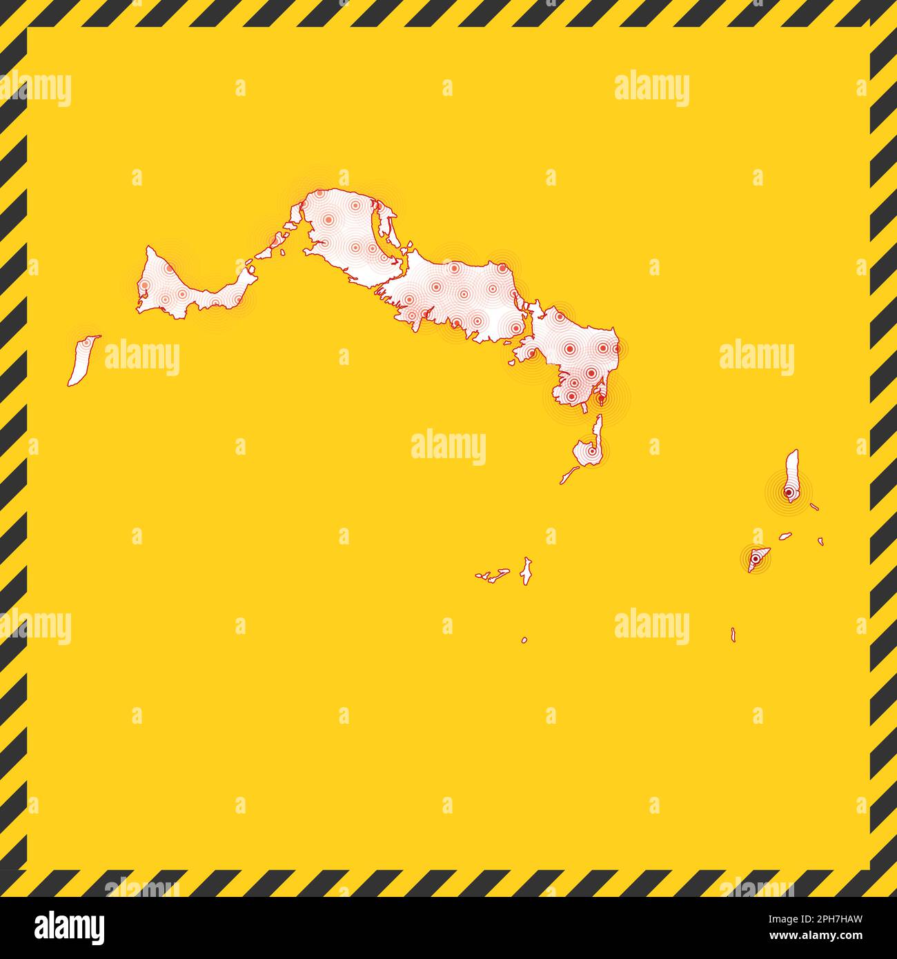 Turks and Caicos Islands closed - virus danger sign. Lockdown island ...