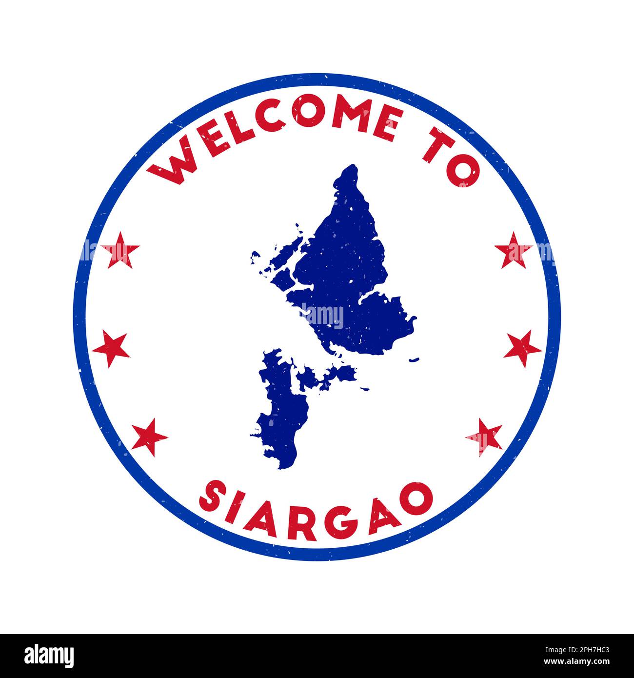 Welcome to Siargao stamp. Grunge island round stamp with texture in ...