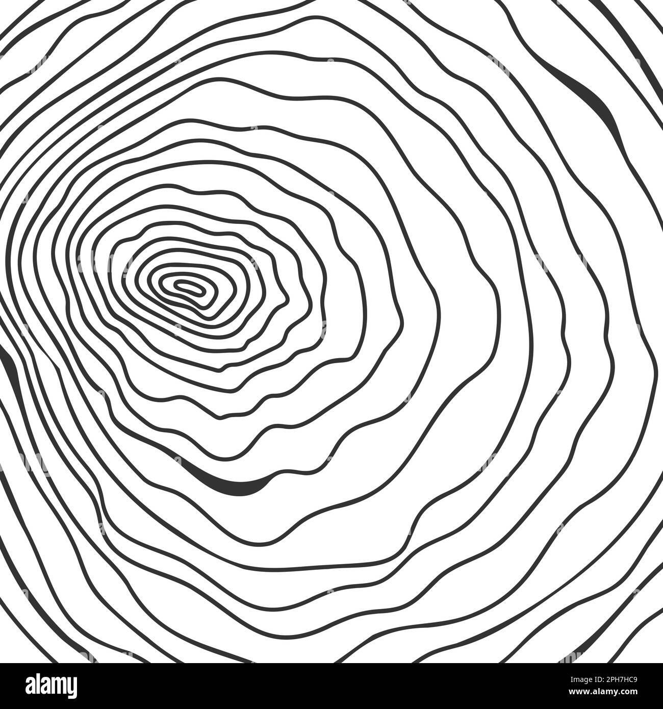 Trunk cross section texture. Tree rings in linear doodle style. Wooden ...