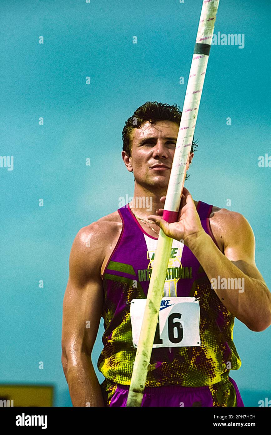 Sergey Bubka (URS) during a photo shoot for Nike International Athletics in the Olympic Stadium ...