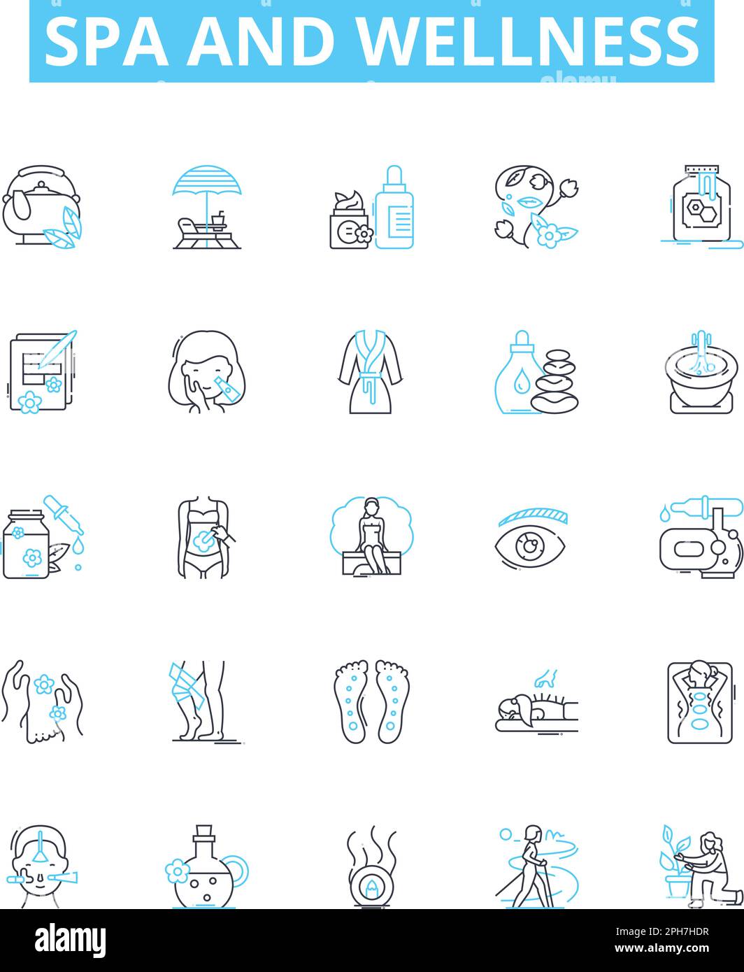 Spa and wellness vector line icons set. Spa, Wellness, Relaxation, Beauty, Therapy, Massage, Hot ...