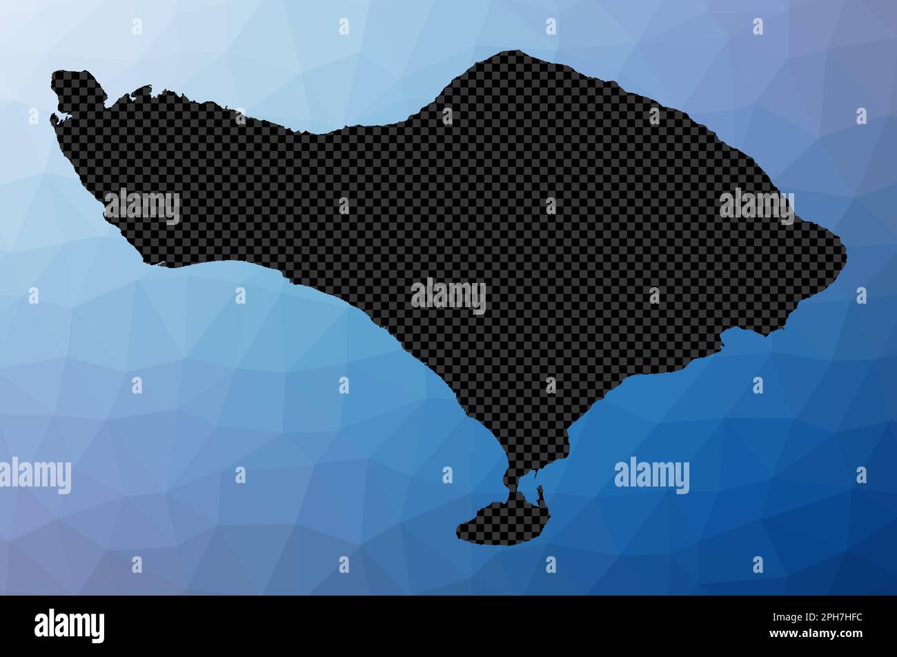 Bali geometric map. Stencil shape of Bali in low poly style. Creative ...