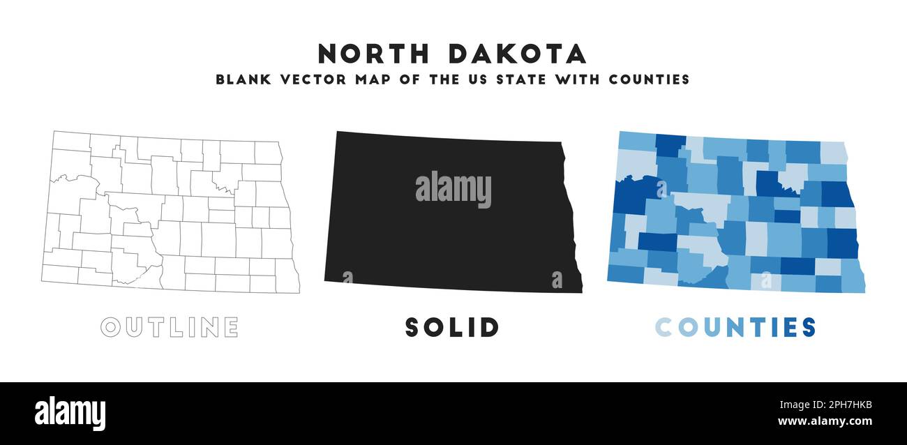 North Dakota map. Borders of North Dakota for your infographic. Vector ...