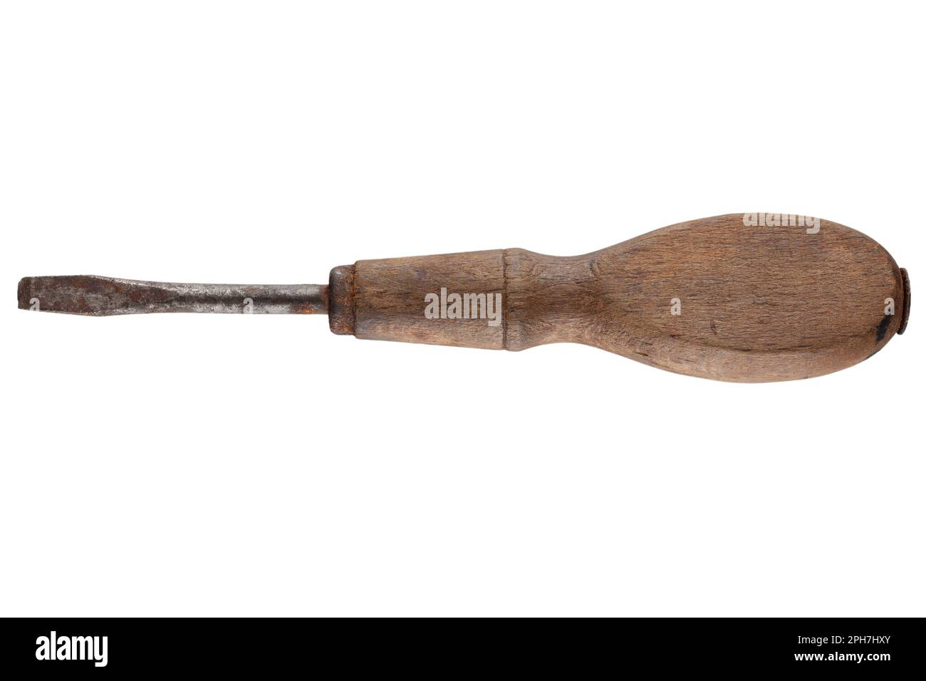 Old vintage retro rusty screwdriver isolated on white background Stock ...