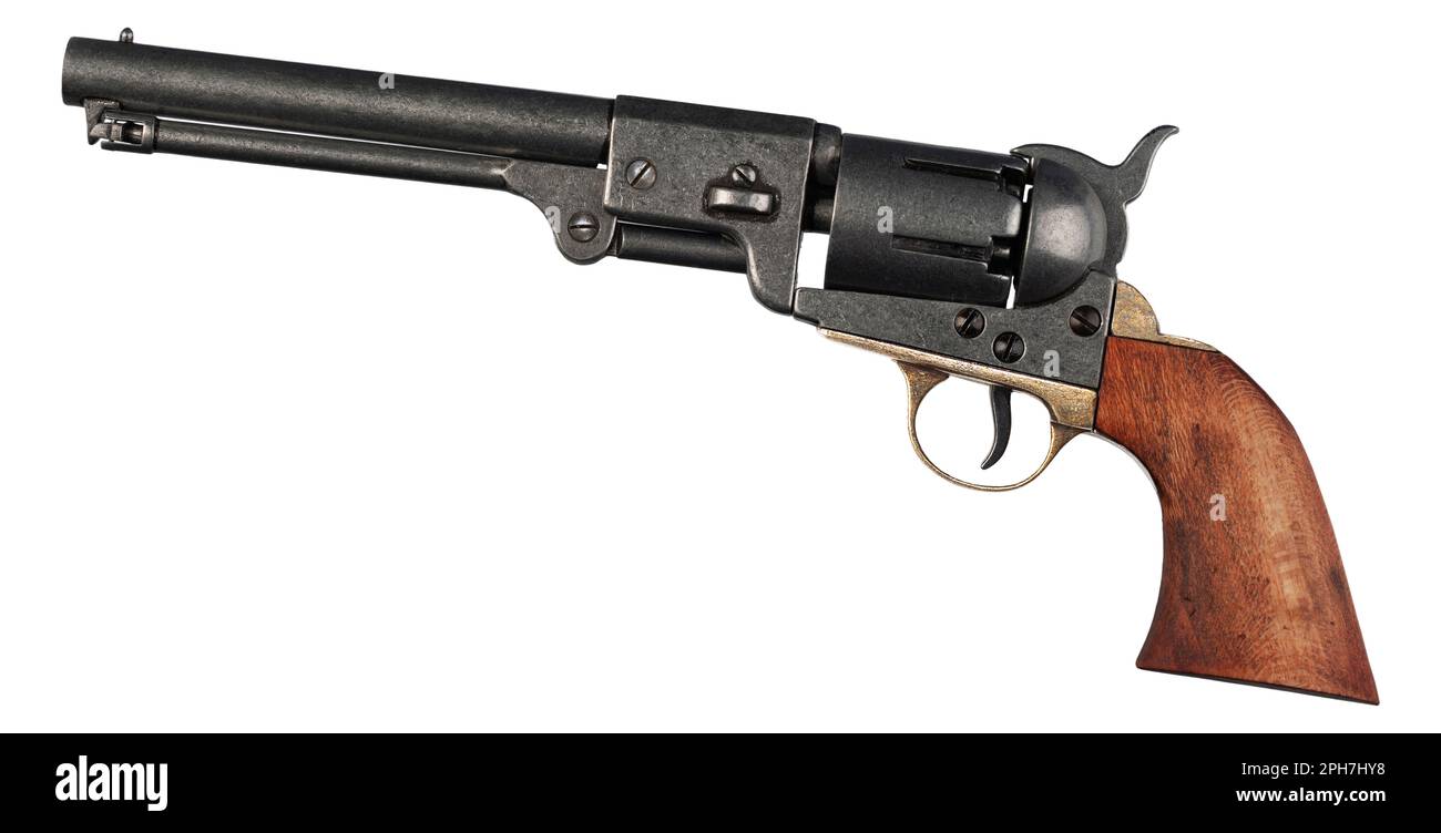 Old West Firearm - Colt Dragoon Revolver isolated on white background ...