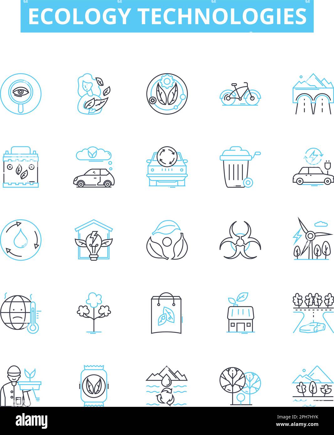 Ecology technologies vector line icons set. Ecosphere, Biosphere ...
