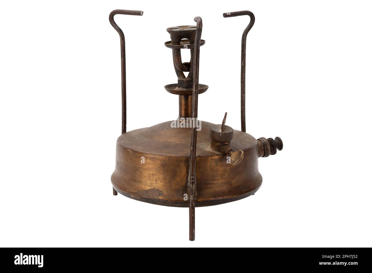 Retro vintage bronze primus stove isolated on white background Stock ...