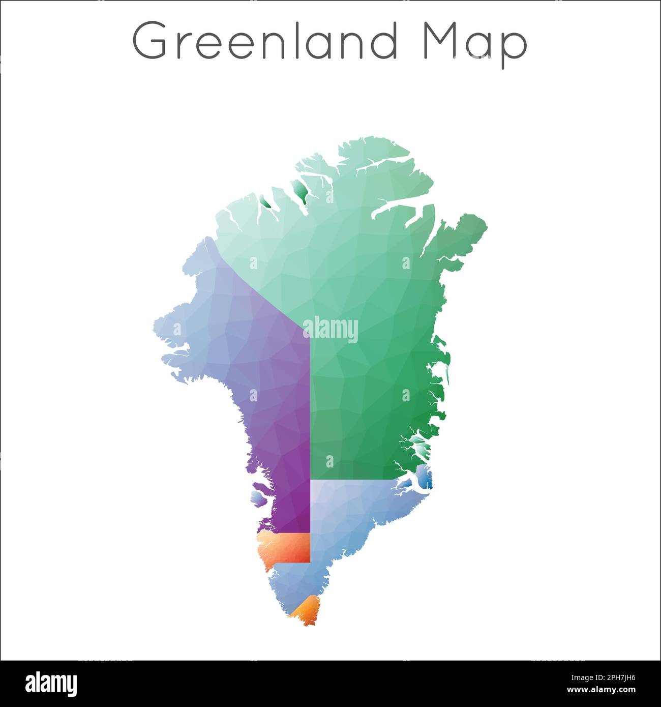 Low poly map of Greenland. Greenland geometric polygonal, mosaic style map Stock Vector Image ...
