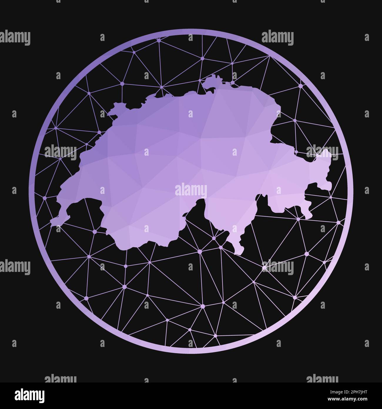 Switzerland icon. Vector polygonal map of the country. Switzerland icon ...