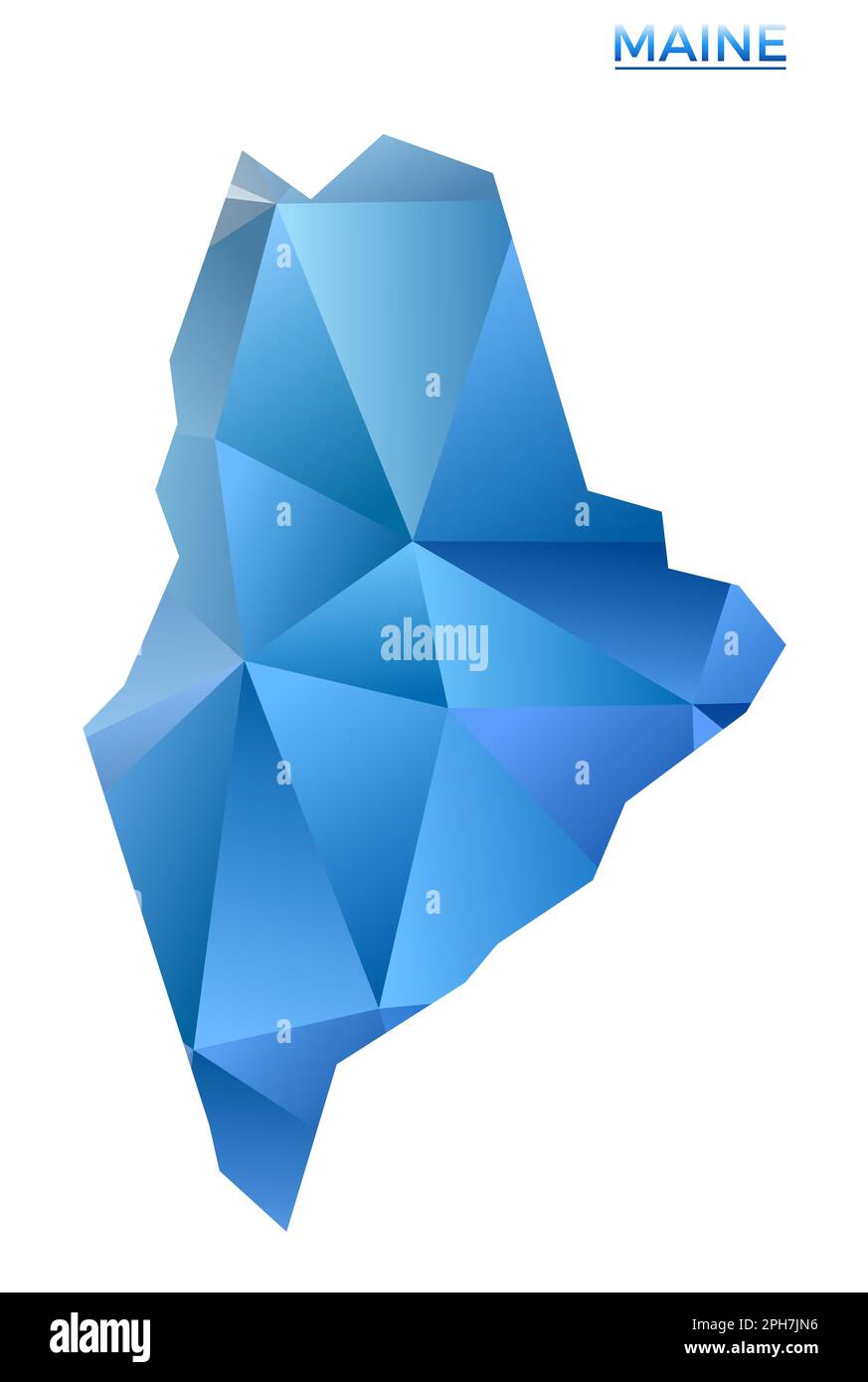 Vector polygonal Maine map. Vibrant geometric US state in low poly ...