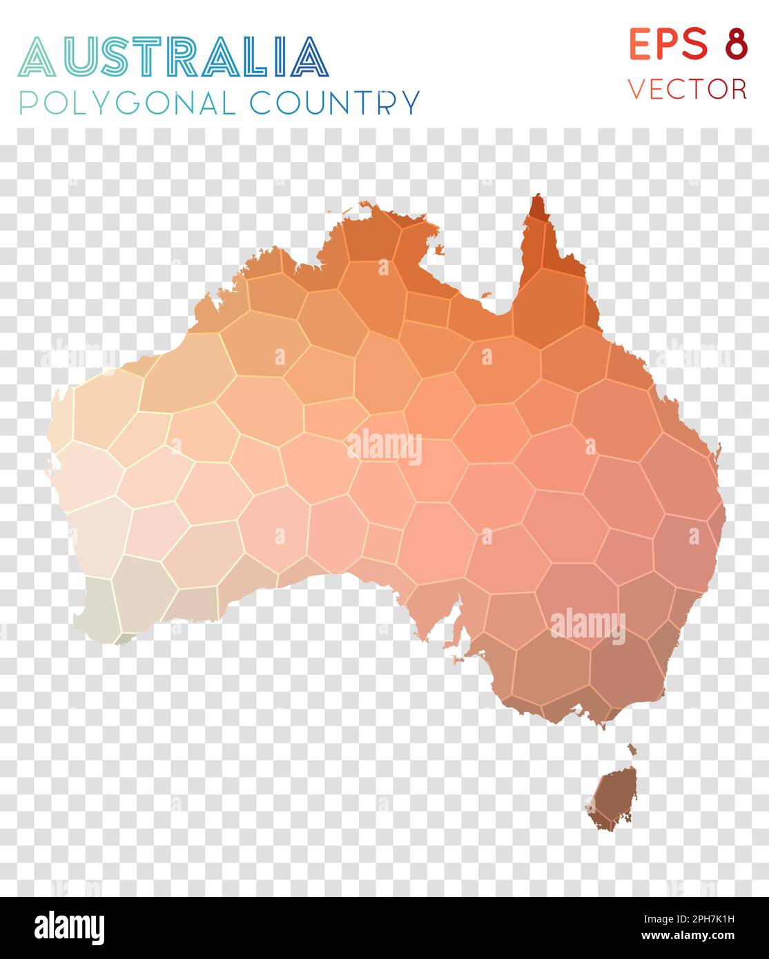 Australia polygonal map, mosaic style country. Astonishing low poly ...