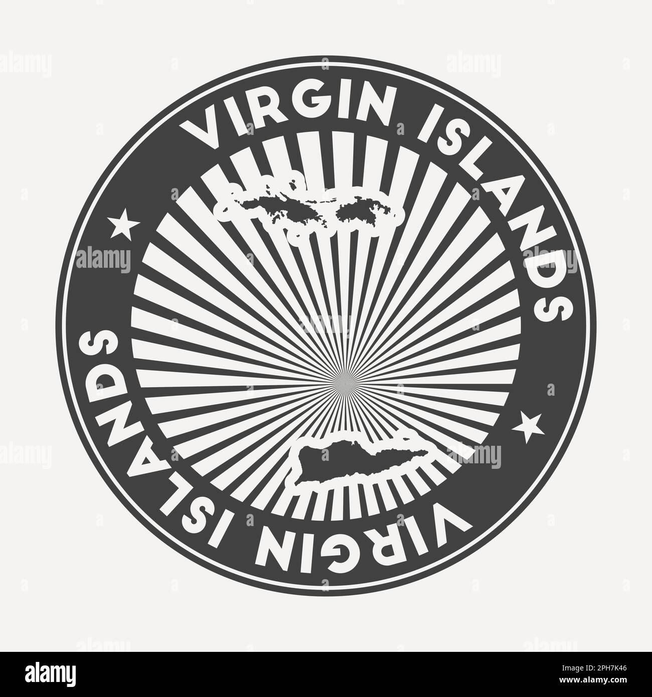 Virgin Islands round logo. Vintage travel badge with the circular name ...