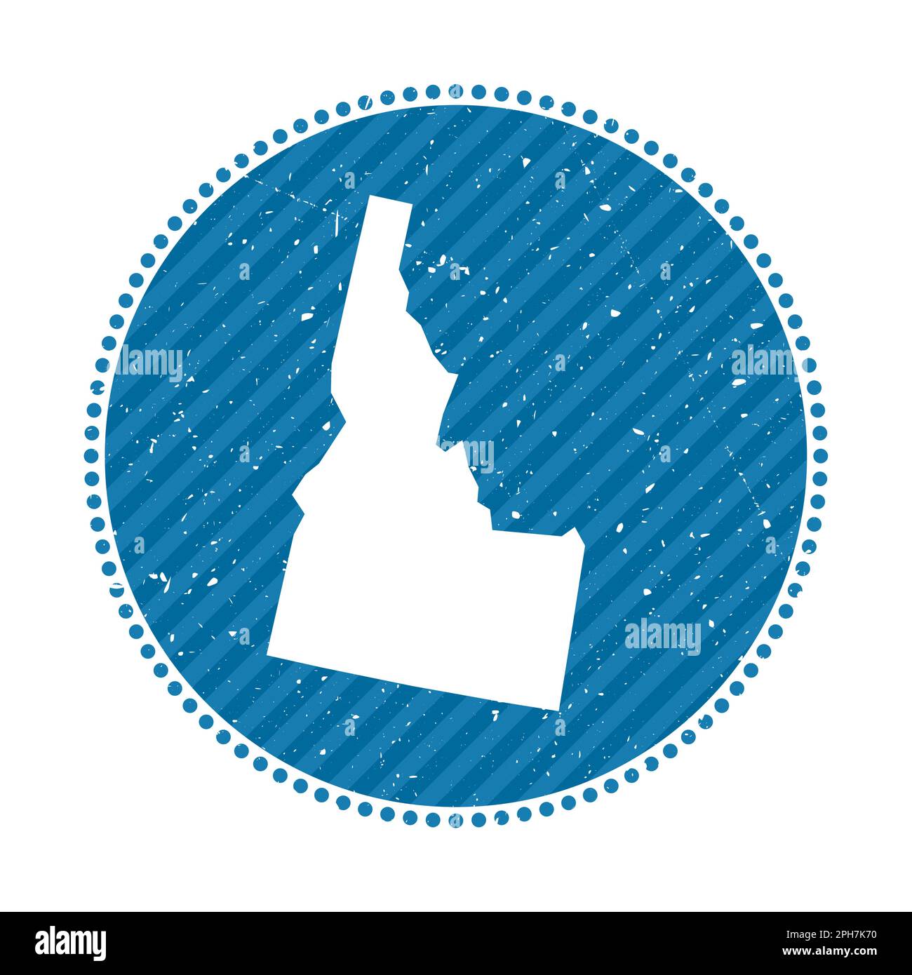 Idaho striped retro travel sticker. Badge with map of US state, vector ...