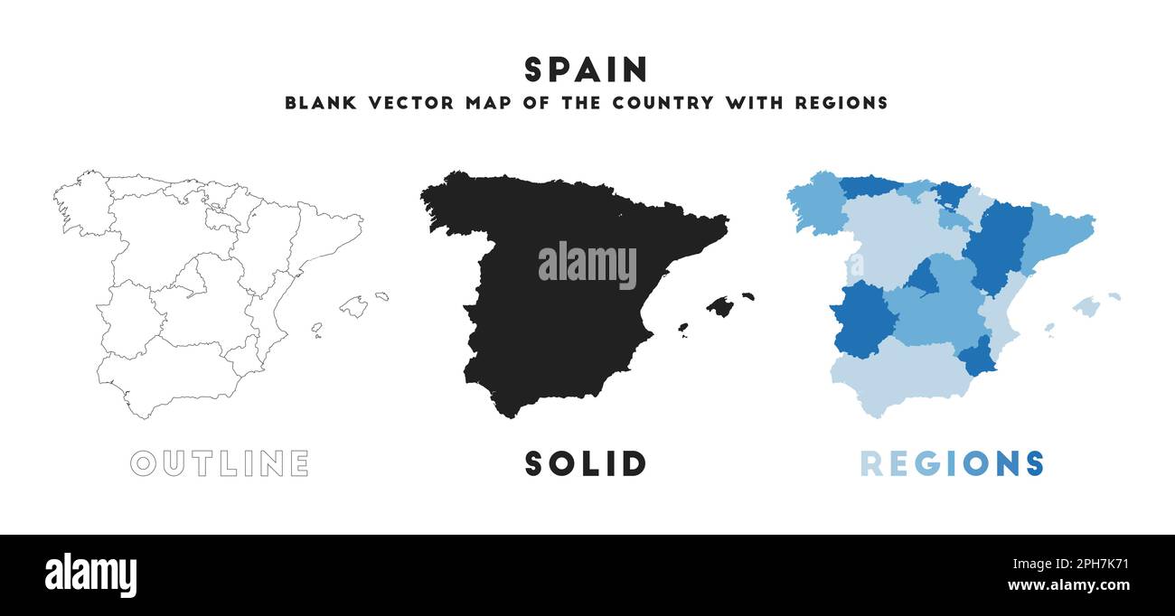 Spain map. Borders of Spain for your infographic. Vector country shape ...