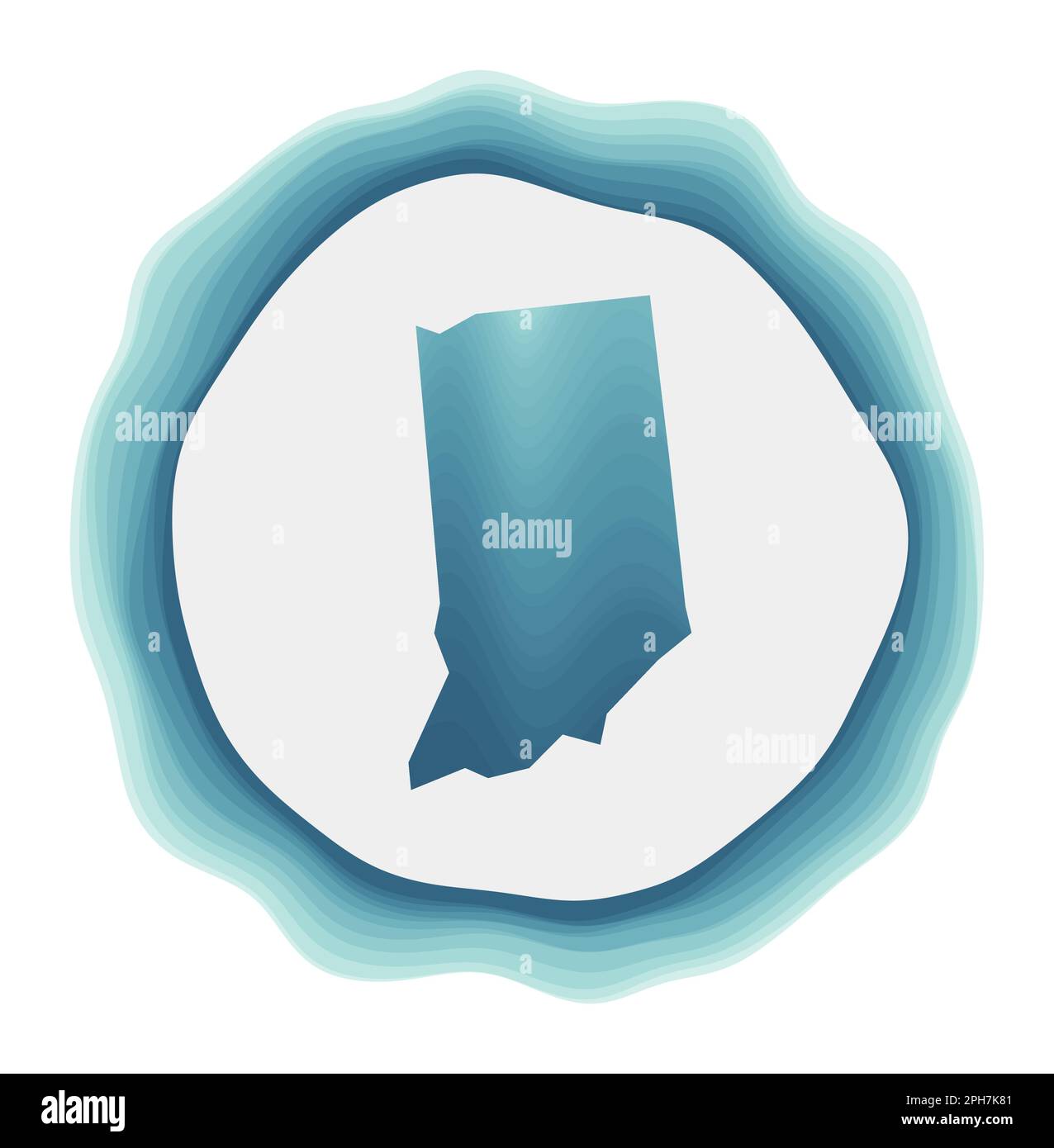 Indiana logo. Badge of the US state. Layered circular sign around ...