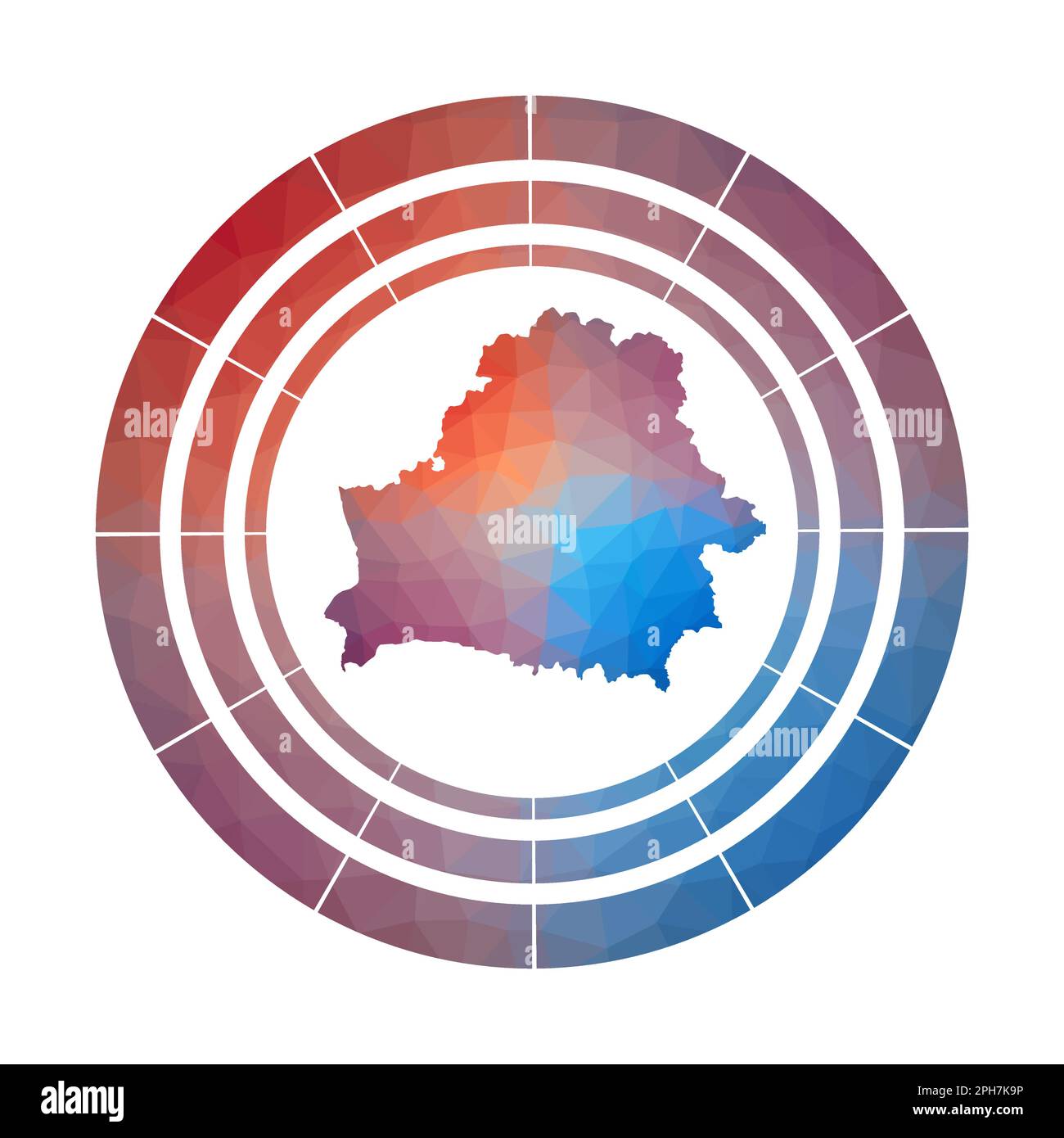 Belarus badge. Bright gradient logo of country in low poly style ...