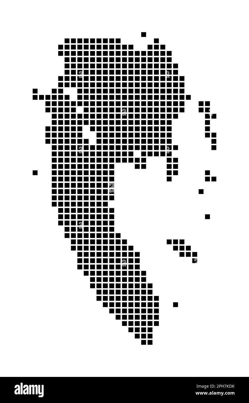 Ko Lanta map. Map of Ko Lanta in dotted style. Borders of the island ...