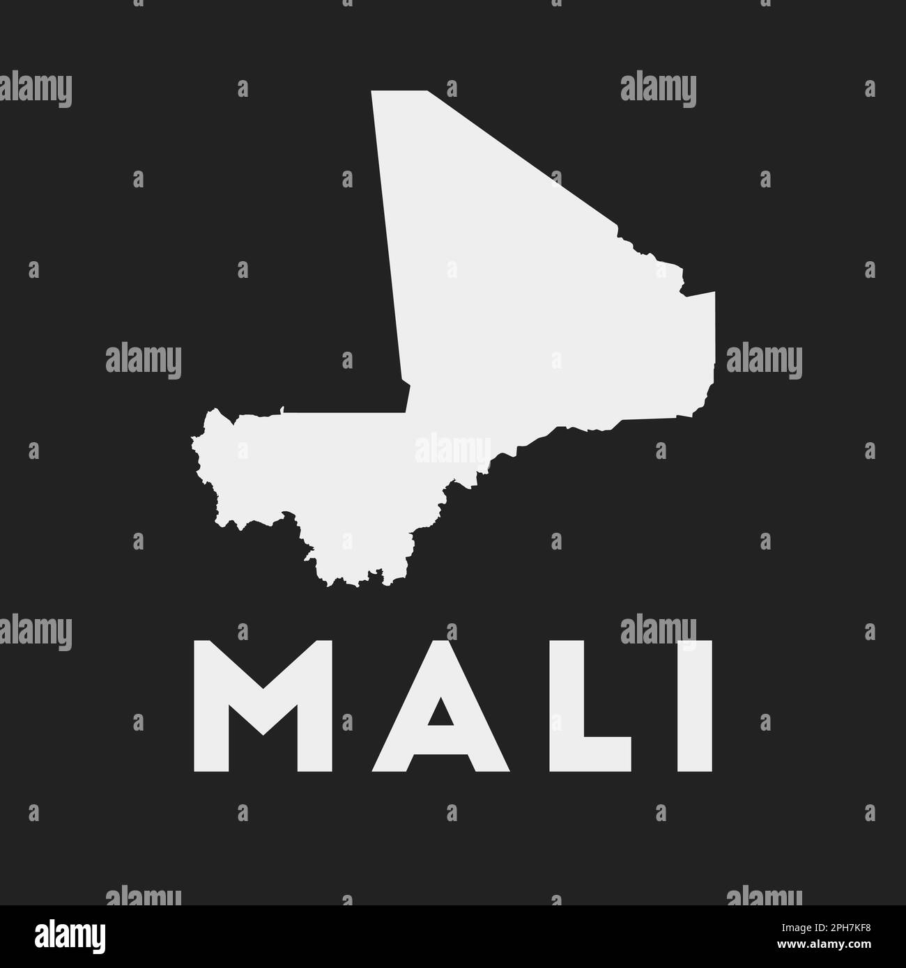 Mali icon. Country map on dark background. Stylish Mali map with ...