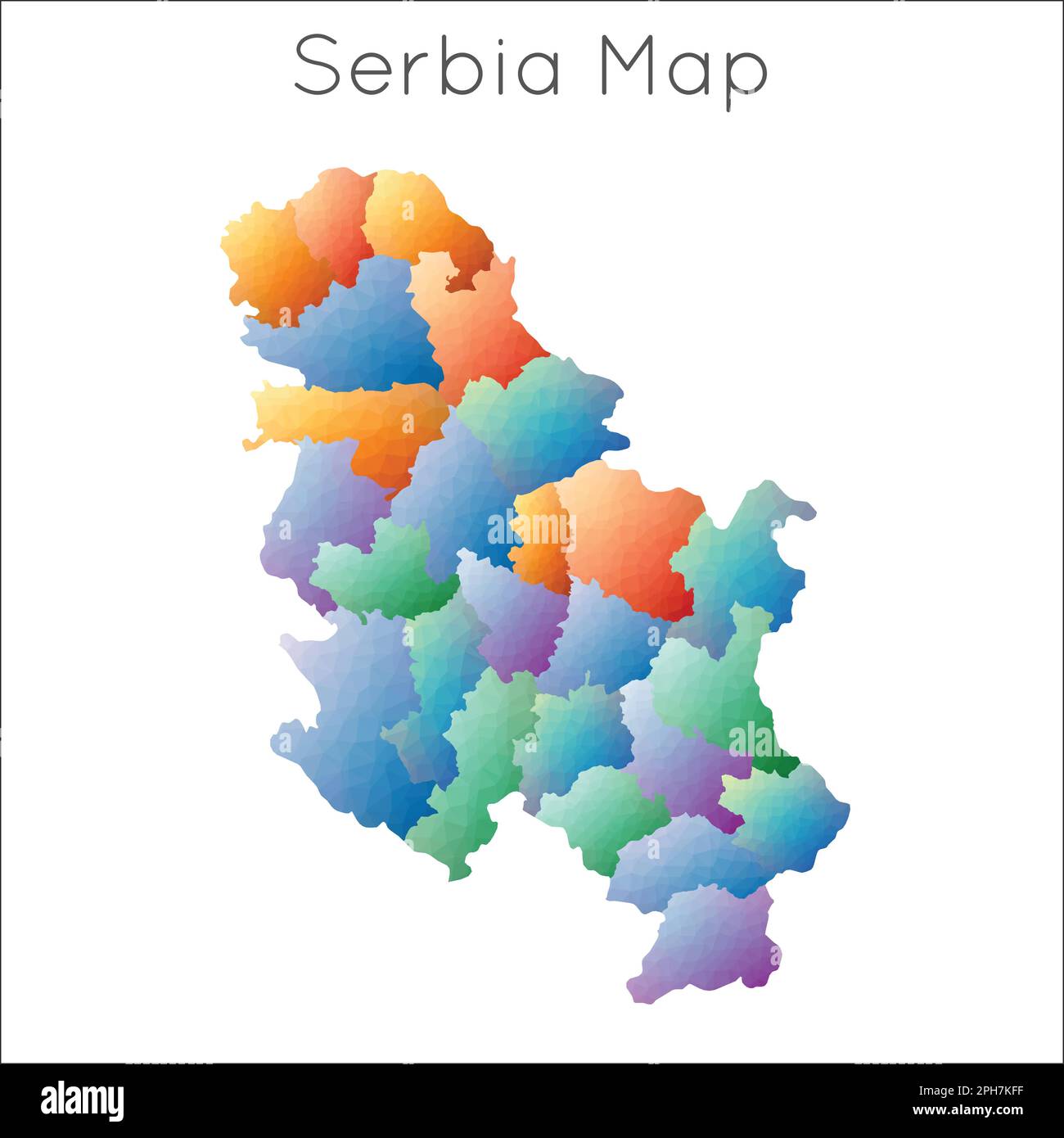 Low poly map of Serbia. Serbia geometric polygonal, mosaic style map ...