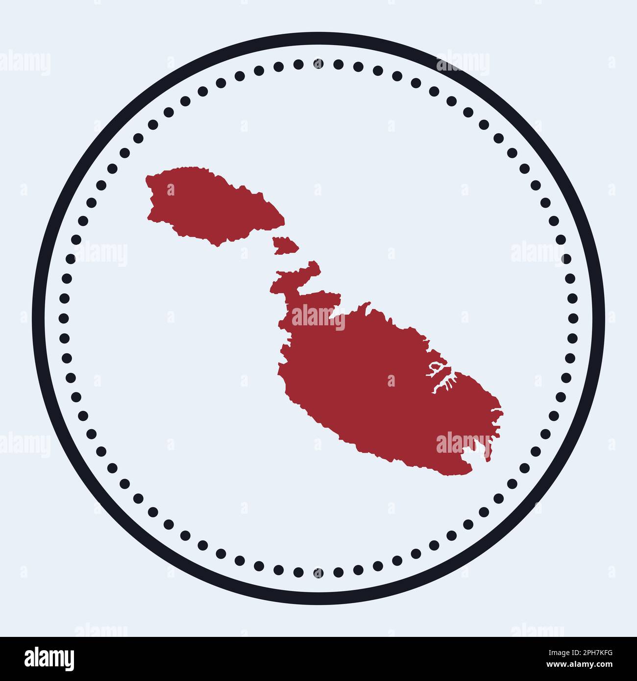 Malta round stamp. Round logo with island map and title. Stylish ...