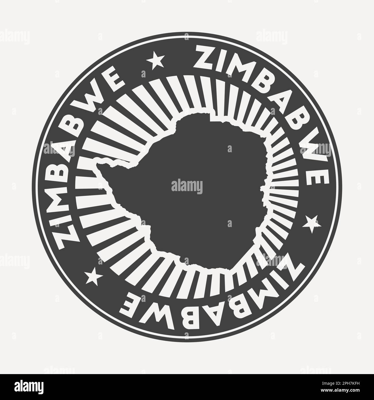 Zimbabwe round logo. Vintage travel badge with the circular name and ...